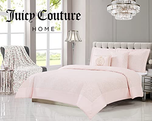 Juicy Couture - Throw Blanket | Cozy Leopard | Plush and Cozy | Decorative Blankets for Sofas, Chairs and Beds| Luxurious and Soft | Chic Home Decor | Measures 50" x 70" | White/Pink/Grey