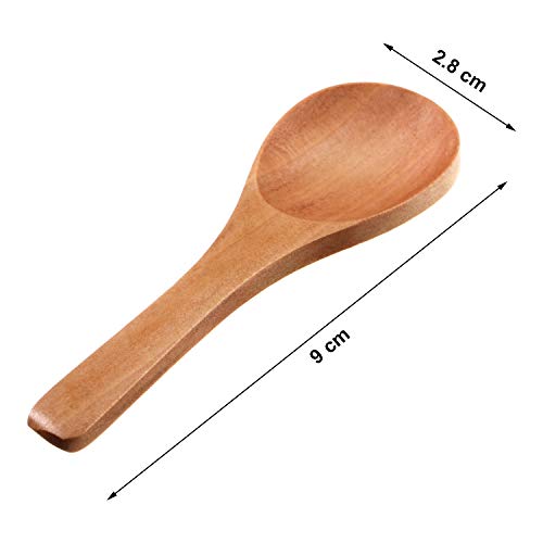 30 Pieces Small Wooden Spoons Mini Nature Wooden Spoons for Jars Mini Tasting Spoons Condiments Salt Spoons for Kitchen Cooking Seasoning Oil Coffee Tea Sugar (Light Brown)