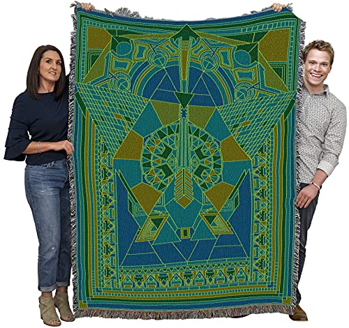 Pure Country Weavers Frank Lloyd Wright Imperial Peacock Blanket - Mission Prairie School Style - Gift Tapestry Throw Woven from Cotton - Made in The USA (72x54)