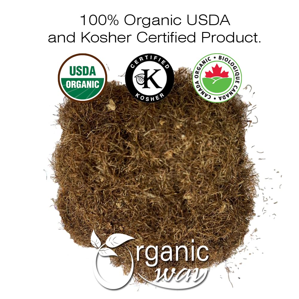 Organic Way Cornsilk Cut & Sifted (Stigma maydis) - European Wild-Harvest | Organic & Kosher Certified | Vegan, Non GMO & Gluten Free | USDA Certified | Origin - Albania (1/2LBS / 8Oz)