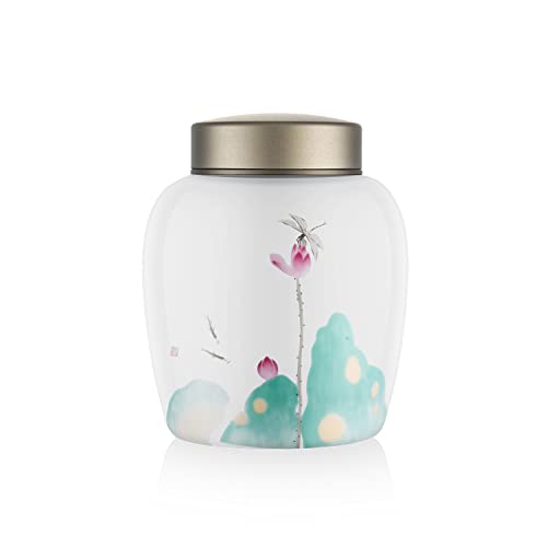 NEWDREAM Urns for Human Ashes Urns for Cat Urns,Pet Urns for Cat Ashes,Cat Urns for Ashes Animal Urns for Ashe Pet Cremation Urn (White Lotus)
