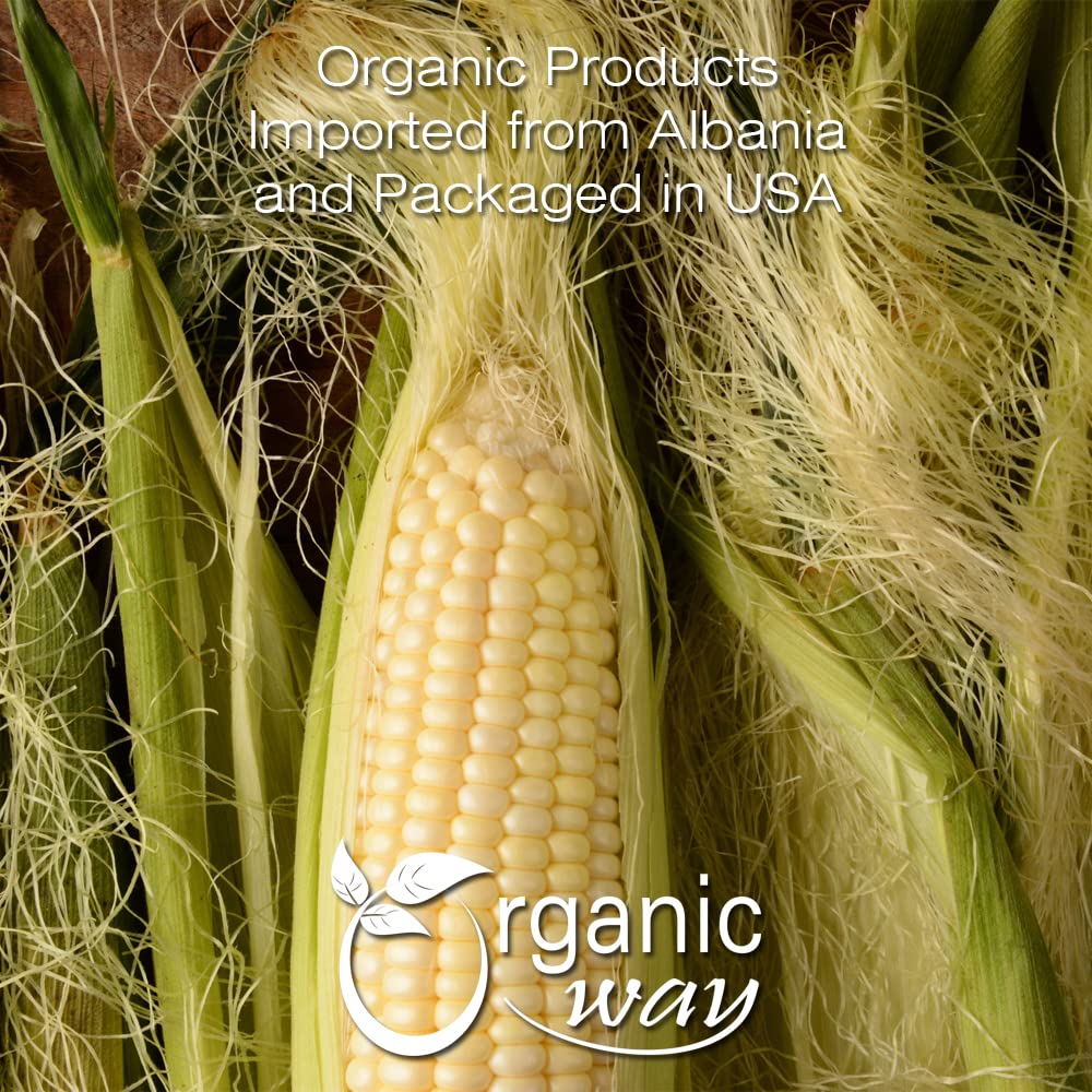 Organic Way Cornsilk Cut & Sifted (Stigma maydis) - European Wild-Harvest | Organic & Kosher Certified | Vegan, Non GMO & Gluten Free | USDA Certified | Origin - Albania (1/2LBS / 8Oz)