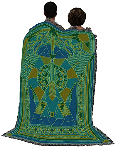 Pure Country Weavers Frank Lloyd Wright Imperial Peacock Blanket - Mission Prairie School Style - Gift Tapestry Throw Woven from Cotton - Made in The USA (72x54)
