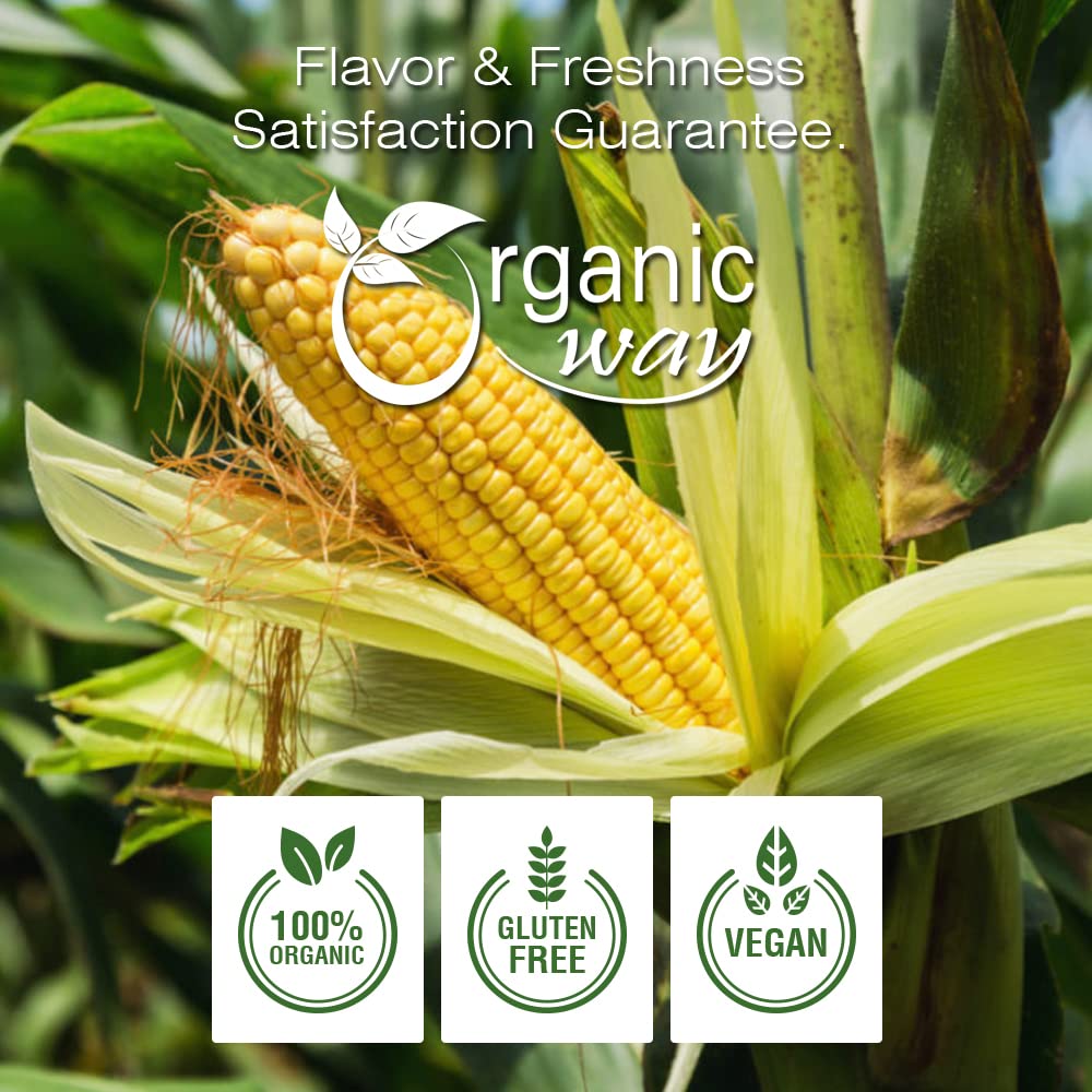Organic Way Cornsilk Cut & Sifted (Stigma maydis) - European Wild-Harvest | Organic & Kosher Certified | Vegan, Non GMO & Gluten Free | USDA Certified | Origin - Albania (1/2LBS / 8Oz)