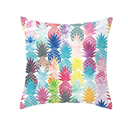 Couch Pillow Covers Farmhouse Style Cushion Bag Pineapples Outdoor Waterproof Cotton Decorative Throw Pillow Covers Living Room Sofa Multi-Color 16X16In