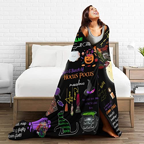 Hocus Pocus Blanket Halloween Throw Flannel Fleece Blankets Sanderson Sisters Soft Plush Blanket for Couch Sofa Bed Home Decorations 50"x40"