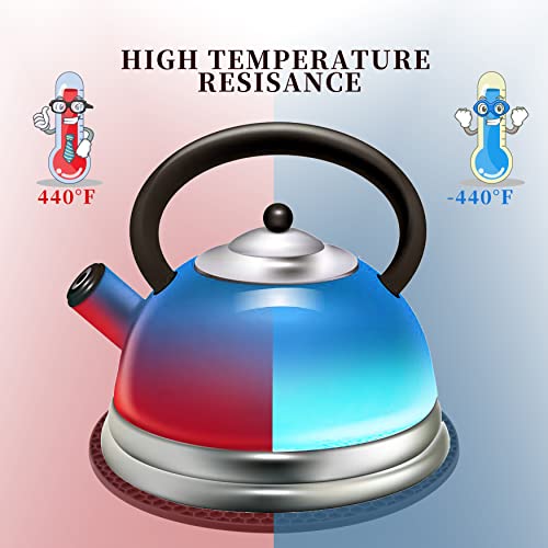 Silicone Trivet Mat, Vituer 4PCS Trivets for Hot Dishes, Non-Slip & Heat Resistant Kitchen Hot Pads for Countertops & Table, Food Grade Silicone & BPA Free Kitchen Trivet - (1 Squared + 3 Round)