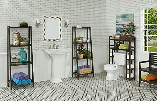 New Ridge Home Goods New Ridge Home Solid Wood Over The Toilet Bathroom Storage, ESPRESSO