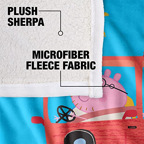 Peppa Pig Blanket, 50"x60" Road Trip with The Family Silky Touch Sherpa Back Super Soft Throw Blanket