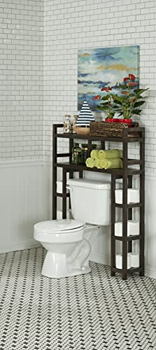 New Ridge Home Goods New Ridge Home Solid Wood Over The Toilet Bathroom Storage, ESPRESSO