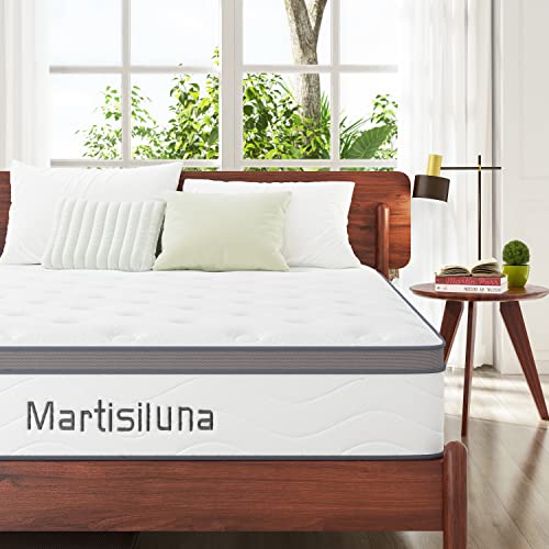 Martisiluna Full Mattress, 10.5 Inch Memory Foam Full Hybrid Mattress in a Box, with Antistatic Silver Fiber Fabric, Double Edge Support & Pressure Relief, CertiPUR-US Certified
