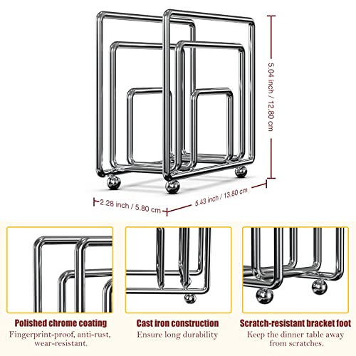 Housolution Napkin Holder, Simple Design Metal Napkin Holders Upright Decorative Napkins Holder for Home Kitchen Table, Silver