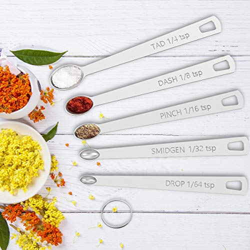 Wildone Measuring Cups & Spoons Set of 21 - Includes 7 Stainless Steel Nesting Measuring Cups, 8 Measuring Spoons, 1 Leveler & 5 Mini Measuring Spoons, Ideal for Dry and Liquid Ingredients