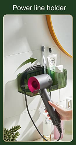 Jaugufiy Hair Dryer Wall Mount Holder with Comb Holder for Most Hair Dryer for Dyson Hair Dryer (Transparent)