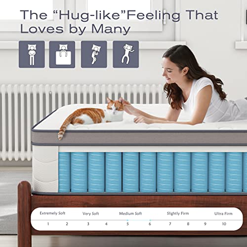 Martisiluna Full Mattress, 10.5 Inch Memory Foam Full Hybrid Mattress in a Box, with Antistatic Silver Fiber Fabric, Double Edge Support & Pressure Relief, CertiPUR-US Certified