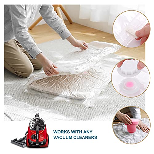 Vacuum Storage Bags for Home，80% More Storage,Space Saver Bags for Bedding Comforter Pillows Blanket Clothes(10 Pack, 10 X-Large)