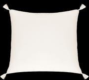 Saffron Floor Cushion Cover - Decorative Square Pillowcase White 32x32 inch (80x80 cm) Cotton with Tassels Removable COVER, Insert not included