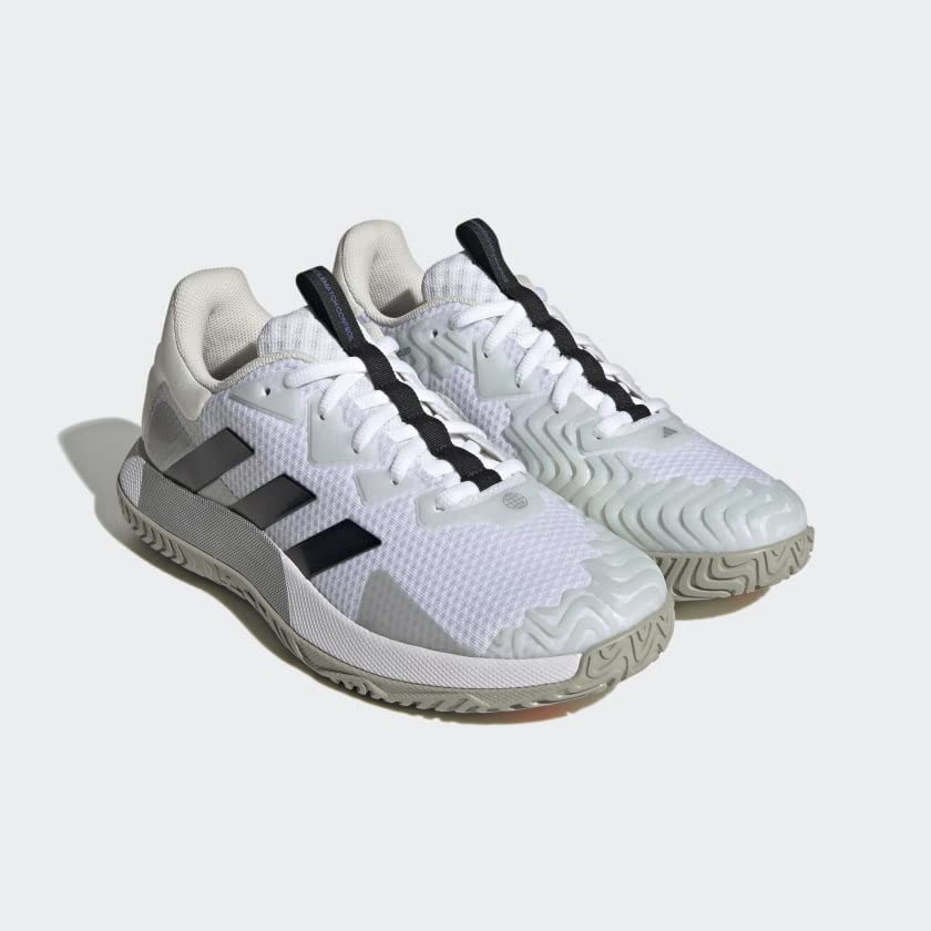 adidas Men's Solematch Control Tennis Shoe, White/Black/Lucid Blue, 7