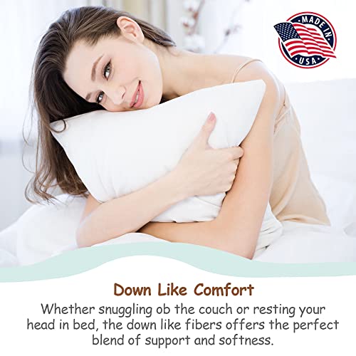 Pillowflex Synthetic Down Pillow Insert - 26x26 Down Alternative Pillow, Insert for Square Euro Sham, European Size Pillow - Polyester Accent Sofa Couch Bed Pillow - 1 Decorative Pillow Form