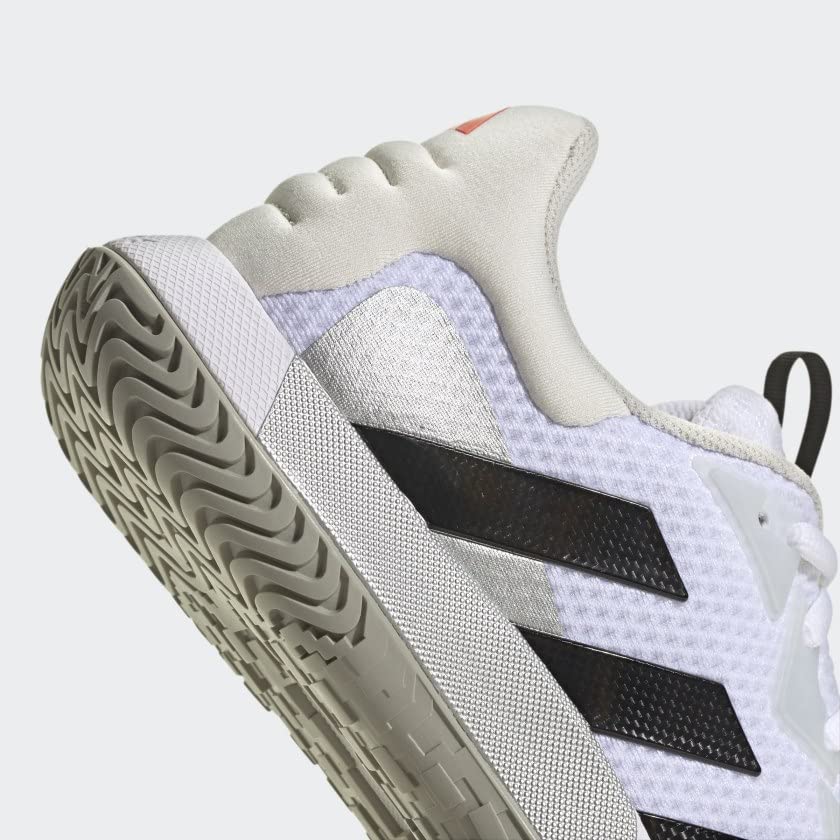 adidas Men's Solematch Control Tennis Shoe, White/Black/Lucid Blue, 7