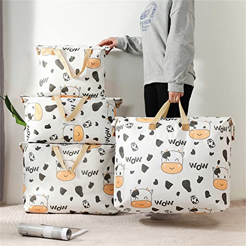 Aopirta Largecapacity Storage Bag with Handle, Largecapacity Storage Bag Foldable Storage Bucket for Quilt Blanket