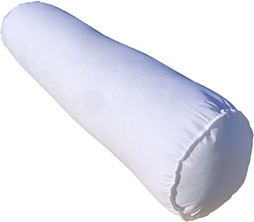 Pillowflex Bolster Pillow - 6"x 36" - Plush Polyester-Filled Insert for Decorative Shams - Comes in a Poly-Cotton Shell - Odorless, Lint and Dust-Free, No Lumps Stuffing for Pillows (White, Round)