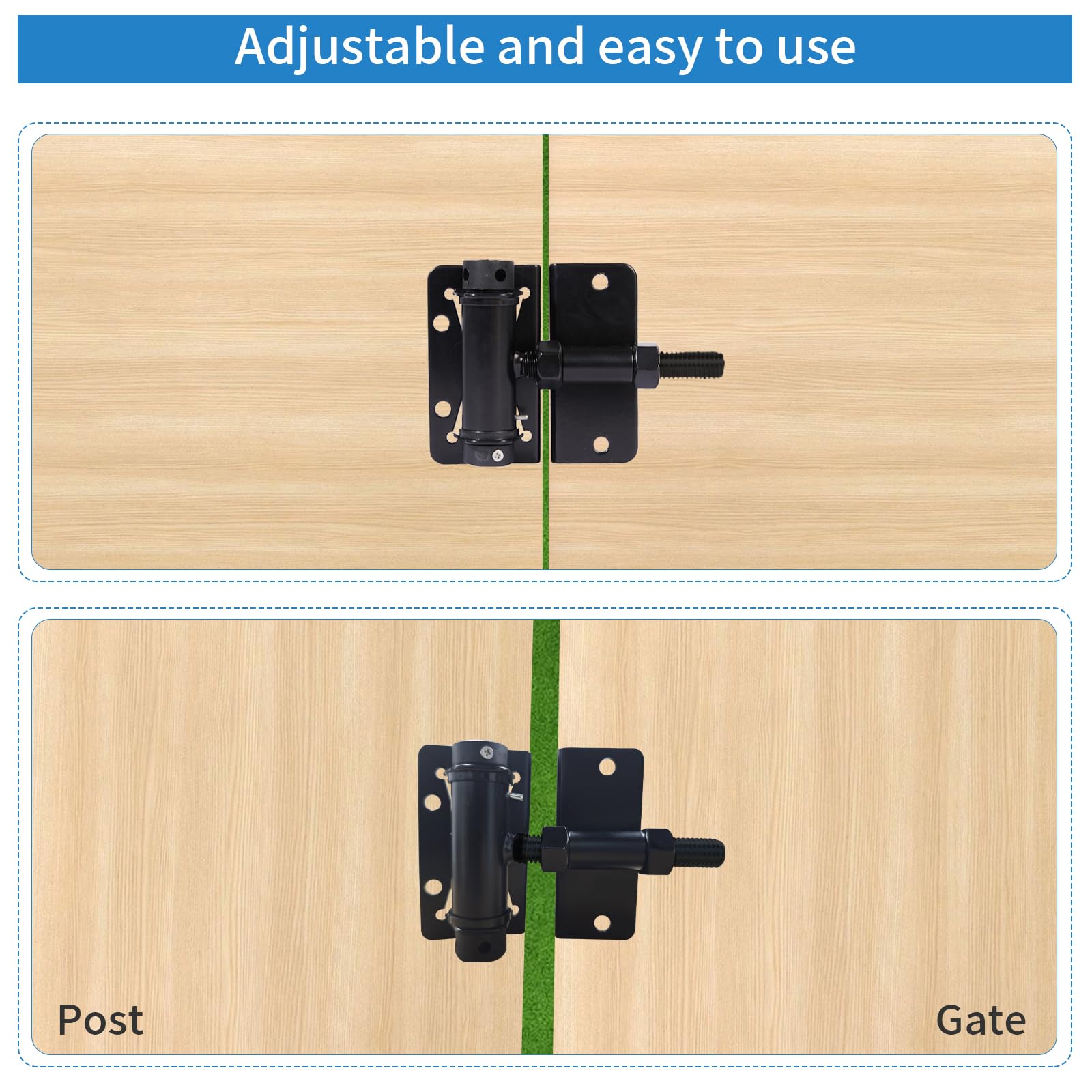 Self Closing Hinges for Vinyl/Wooden Door, Easy to Install and Adjust, Provides Smooth and Quiet Operation, Heavy Duty Made, Pack of 2,Black