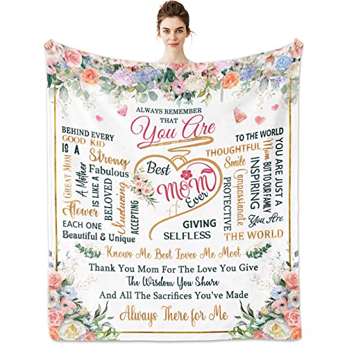 HCDER Mom Gifts, Gifts for Mom Blanket 60"x50", Mom Gifts for Mother's Day, Birthday Gifts for Mom from Daughter Son, Mother Birthday Gift, Mom Gift Ideas, Mom Gifts for Women, Best Mom Ever Gifts