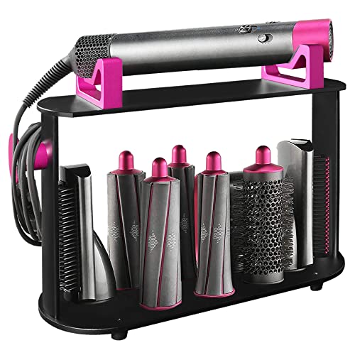 Storage Holder for Dyson Airwrap Styler, 8-Holes Countertop Bracket Organizer Stand Storage for Hair Curling Iron Wand Barrels Brushes Diffuser Nozzles for Bathroom|Bedroom|Hair Salon-Aluminum Alloy