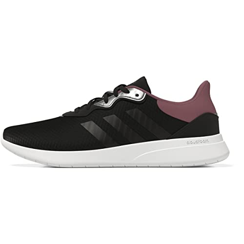 adidas Women's QT Racer 3.0 Sneaker, Black/Black/Pink Strata, 9
