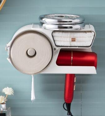 NA Punching Free washcloth Storage Rack Wiping Towel Storage Box Wall Mounted Toilet Storage Rack Hair Dryer Support Rack