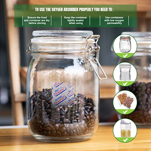 20 Packs 2500CC Oxygen Absorbers(Independent vacuum packaging), Premium Oxygen Absorbers for Long Term Food Storage With Oxygen Indicator In Vacuum Bag,Applicable to mason jars, Mylar bags, vacuum storage bags
