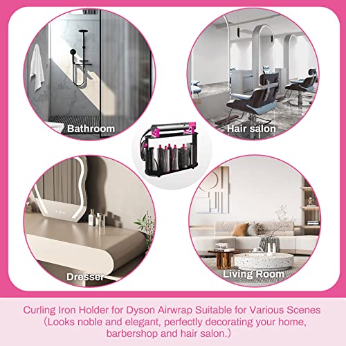 Storage Holder for Dyson Airwrap Styler, 8-Holes Countertop Bracket Organizer Stand Storage for Hair Curling Iron Wand Barrels Brushes Diffuser Nozzles for Bathroom|Bedroom|Hair Salon-Aluminum Alloy