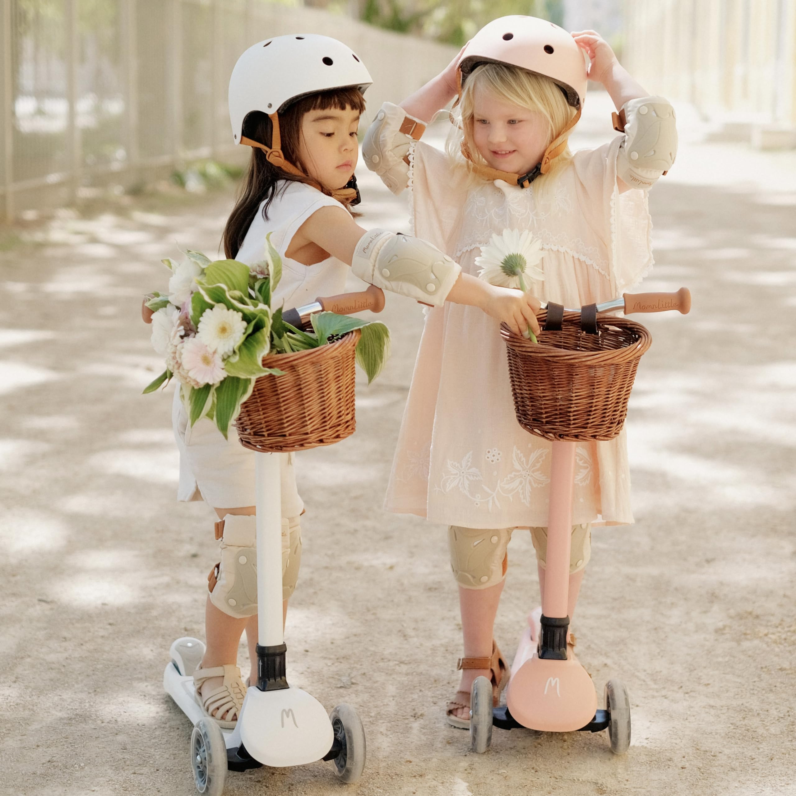 MomnLittle Kick Scooter for Kids Ages 3-10 (Pink) 3 Wheeled with LED Light-Up Wheels CPSC Certified Foldable and 4 Height Adjustable Toddler Scooters for Boys Girls