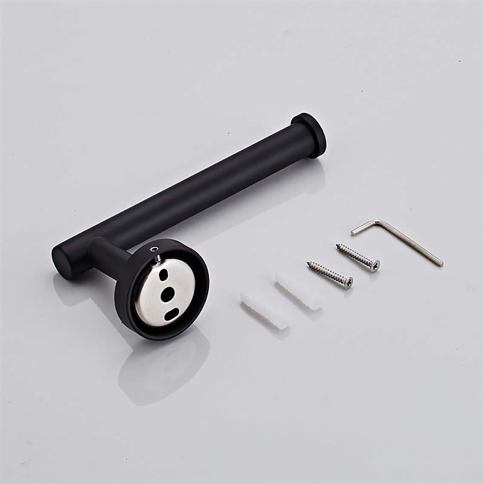 5 PCS Matte Black Bathroom Hardware Set,304 Stainless Steel Towel Rack Set Round Wall Mounted Includes 16" Hand Towel Bar,Toilet Paper Holder,3 Towel Hooks Bathroom Accessories Kit (Black)