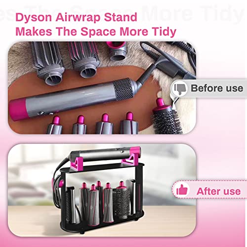 Storage Holder for Dyson Airwrap Styler, 8-Holes Countertop Bracket Organizer Stand Storage for Hair Curling Iron Wand Barrels Brushes Diffuser Nozzles for Bathroom|Bedroom|Hair Salon-Aluminum Alloy