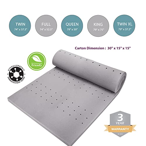 VLAVEN 3-Inch-Twin Pad, Mattress Topper, Black