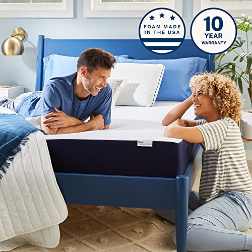 Sleep Innovations Marley 10 Inch Cooling Gel Memory Foam Mattress with Airflow Channel Foam for Breathability, Queen Size, Bed in a Box, Medium Firm Support