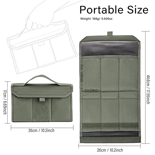 TACTICAL GEEK EDC Folding Gear Organizer Bag, Multi-Purpose Hanging Storage Bag for Art Supplies, Waterproof Portable Accessories Pockets Green