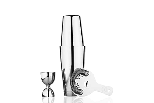 Derrison Bell Jigger Stainless Steel Bar Tool With 0.5oz, 1oz, 1.5oz and 2oz Measuring Marks, Mirror Polished Finish, One Jigger