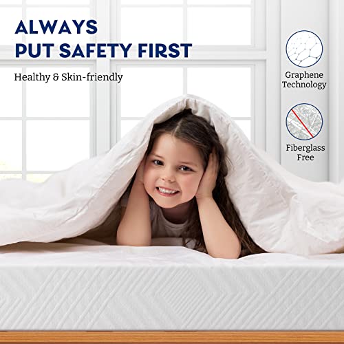 Full Mattress, 6 Inch Memory Foam Mattress Bed in a Box, Medium, Green Tea and Cooling Gel Infused CertiPUR-US Certified, Made in USA