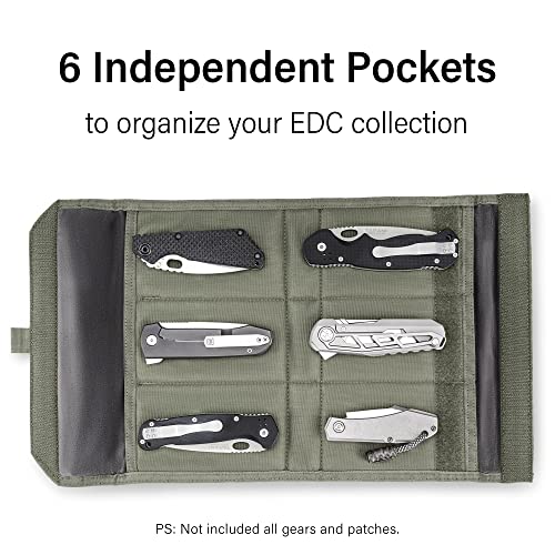 TACTICAL GEEK EDC Folding Gear Organizer Bag, Multi-Purpose Hanging Storage Bag for Art Supplies, Waterproof Portable Accessories Pockets Green