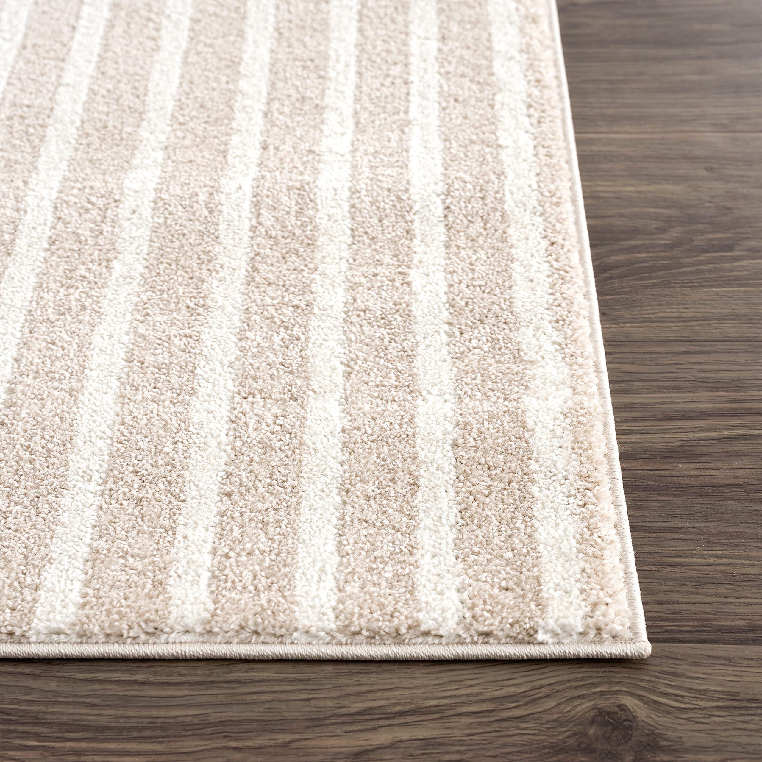 Abani Rugs Beige Arch Pattern Knot Modern Print Premium Area Rug - Contemporary No-Shed Neutral 5’3” x 7’6” (5'x8') Bedroom Rug