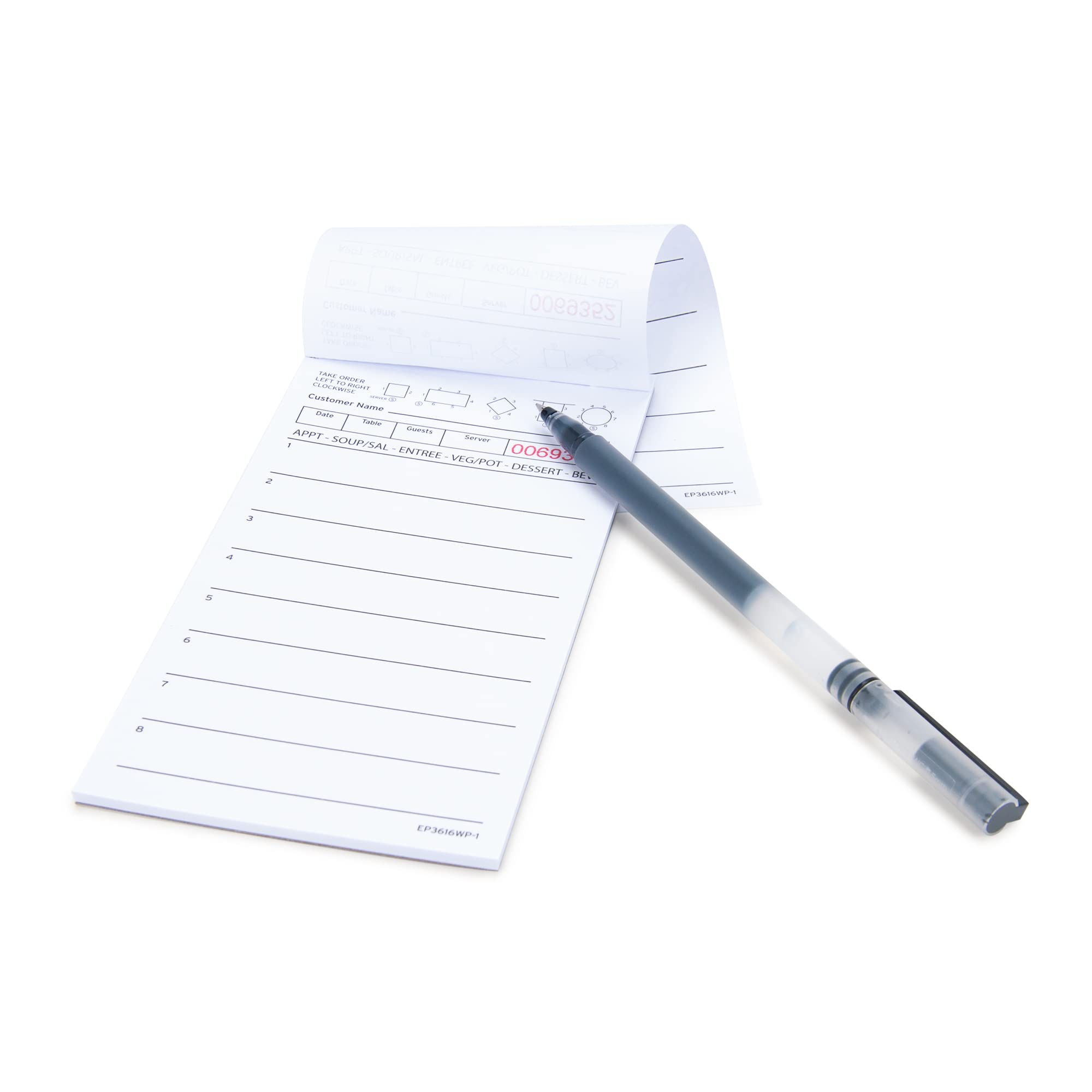 DGBDPACK Guest Check Pads EP-3632-1 (20 Pads), Total 1000 Pink Waitress Notepad, Server Order Pads