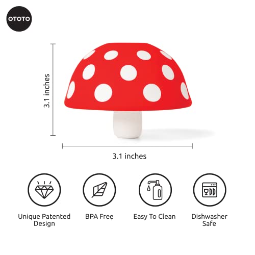 OTOTO Magic Mushroom Small Funnel - Kitchen Funnels for Filling Bottles or Containers - Silicone Funnel, Plastic Funnel for Liquids - 100% Food Safe, BPA-Free, Dishwasher Safe Collapsible Funnel