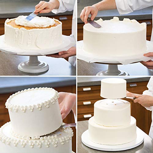 Acronde 4PCS Straight Cake Icing Spatula Set 4β 6β 8β 10β Professional Stainless Steel Cake Decorating Frosting Spatulas with Wooden Handle (Straight)