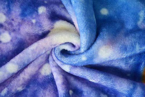 ENCOFT Flannel Bed Blanket Full Size for Couch Sofa and Bed, Soft Galaxy Mermaid Throw Blanket