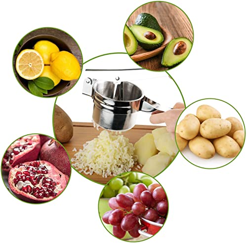 Potato Ricer Stainless Steel Potato Masher, Food Ricer, Fruit and Vegetables Press with 3 Removable and Interchangeable Discs, Manual Masher Ricer Kitchen Tool