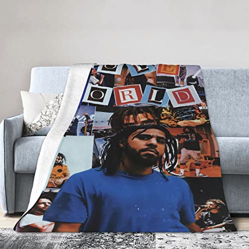 DanaJLessard Flannel Blanket J Rapper Cole Funny Throws Blanket Women Men Lightweight Super Soft Fleece Air Conditioning Blankets for All Season 60"x50"