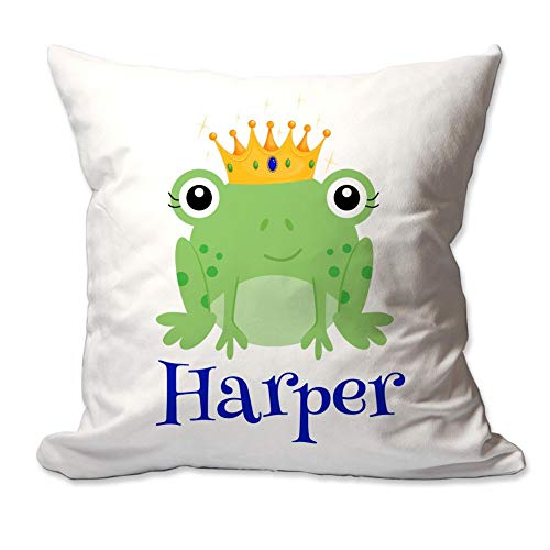 Personalized Frog Prince Throw Pillow Cover - 17X17 Throw Pillow Cover (NO Insert) - Decorative Throw Pillow Cover - Soft Polyester